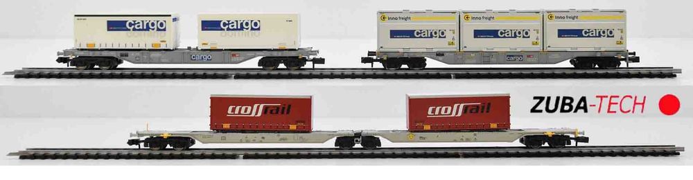 Minitrix/Fleischmann 3x Containerwagen N ohne OVP (Gebraucht) in St ...