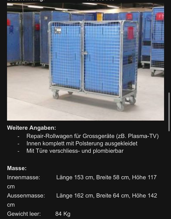 Rollwagen gepolstert, abschliessbar 140cm (Gebraucht) in Egerkingen für ...