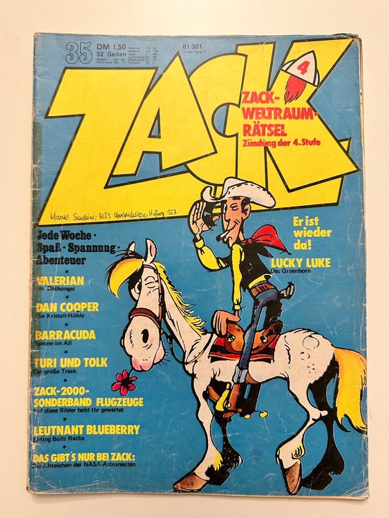 Rarität Zack Comics 35 von 1973 (Gebraucht) in Münsingen für CHF 5 ...