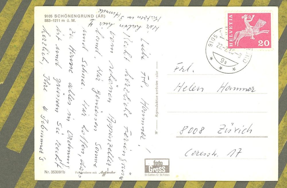 AK color Schönengrund AR 5-Bild Ski-Sesselbahn Hochham 1966 (Gebraucht ...