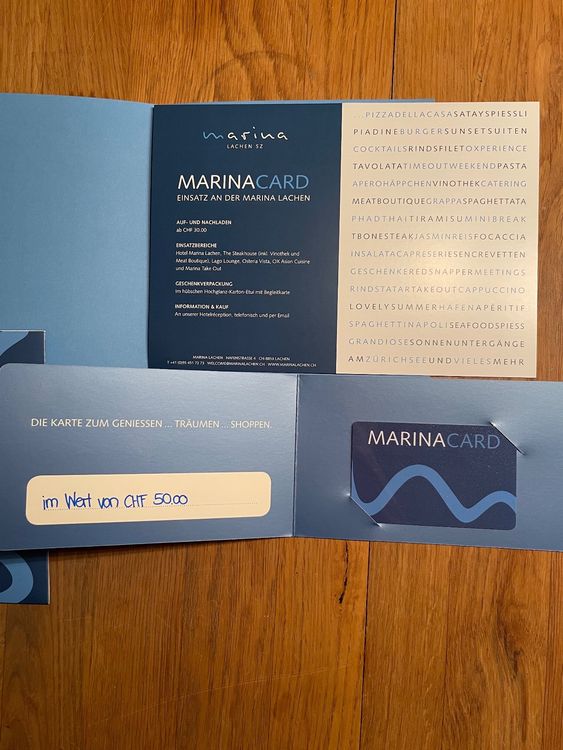 6x 50.- CHF Essensgutscheine für Marina Lachen (Gebraucht) in Lachen SZ für CHF 235 – nur ...