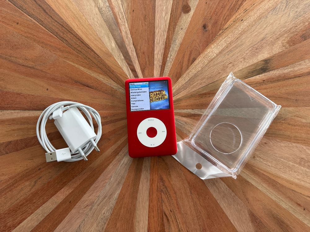 Apple iPod Classic 7 160GB, neuer Akku, Rot mit Zubehör (Gebraucht) in ...