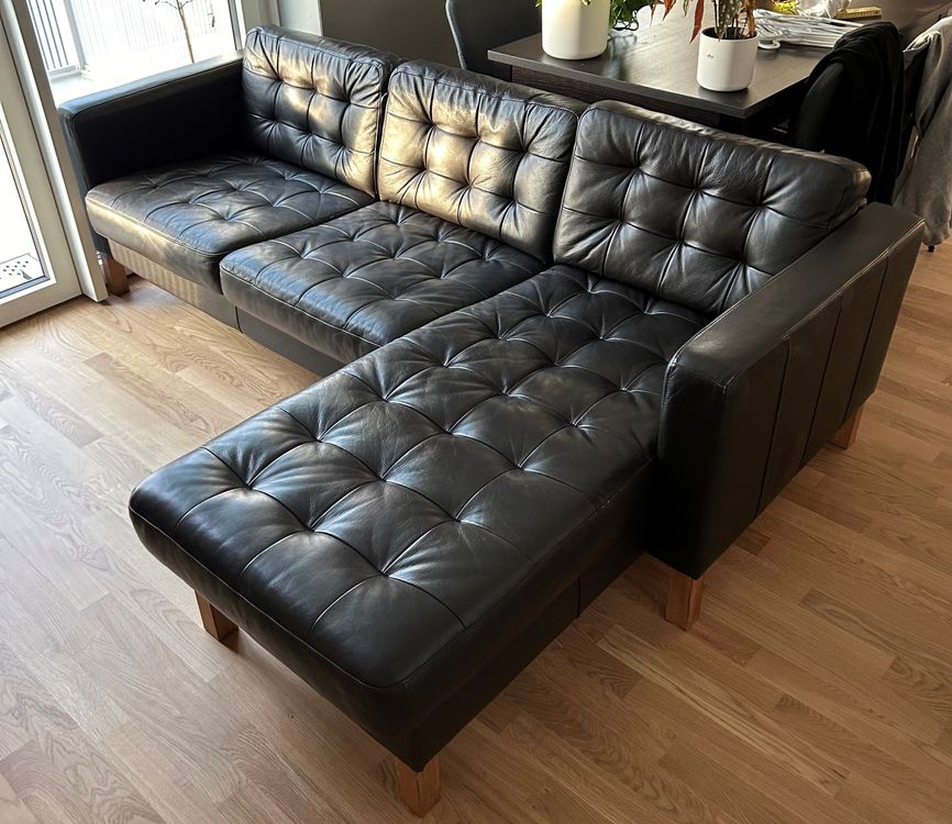 Landskrona Ledersofa dunkelbraun inkl. Hocker (Gebraucht) in Dübendorf ...
