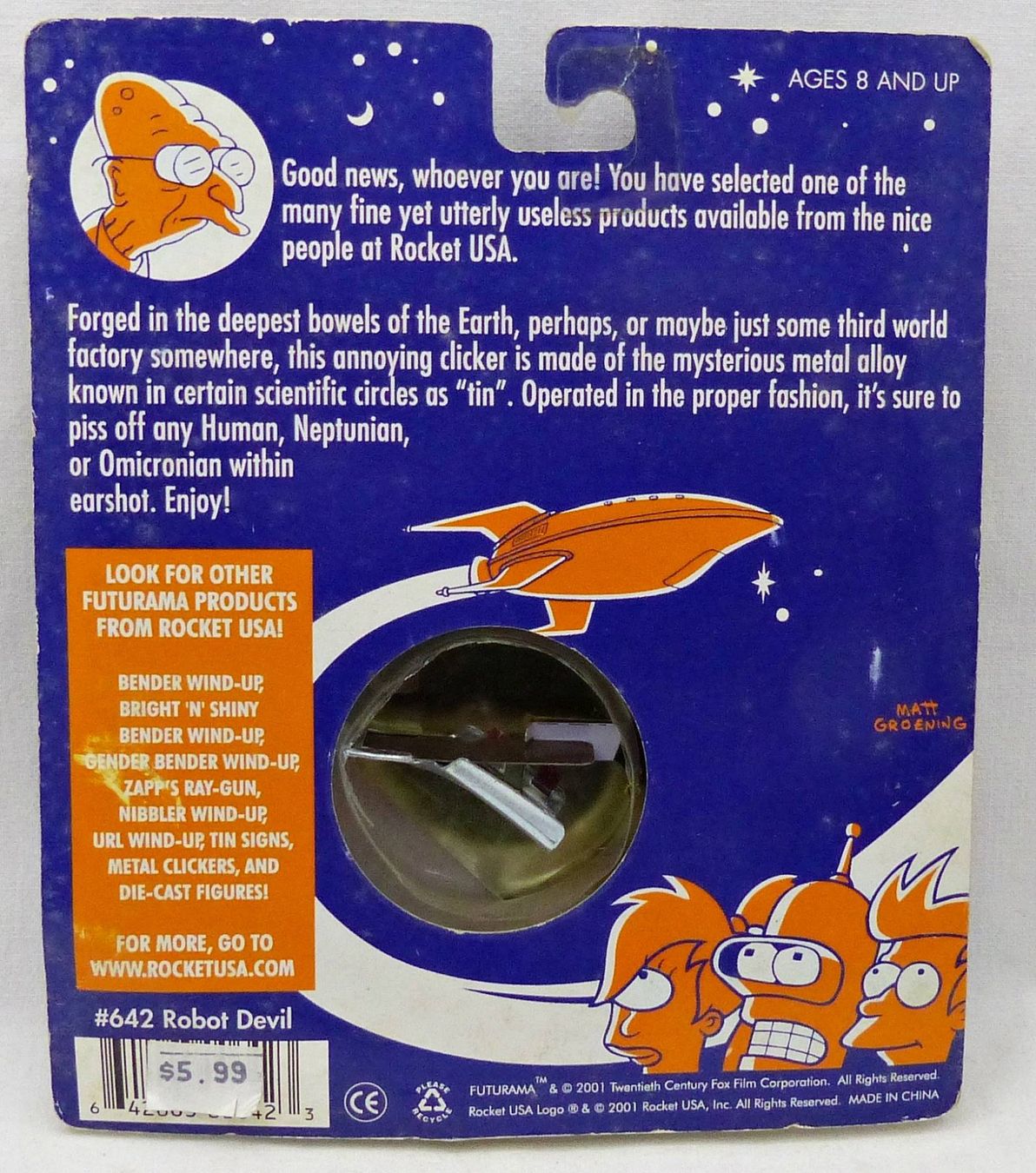FUTURAMA METAL CLICK TOYS BENDER NIBBLER DEVIL SET 2001 (Neu und ...