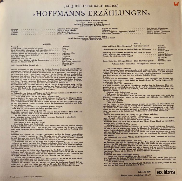 Jacques Offenbach - Hoffmanns Erzählungen In Deutsch Gesunge (Gebraucht) in Wahlen b. Laufen für ...