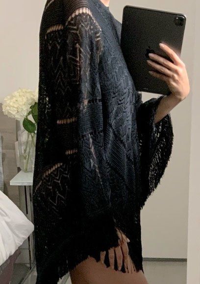 NEU Maje Poncho Spitzen Fransen zu Nile Free People NP 450 (Neu und ...