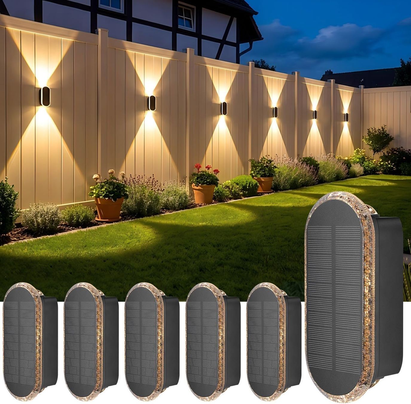 Solar Wandleuchte Aussen Up Down Leuchte 6er Set (Neu und ...