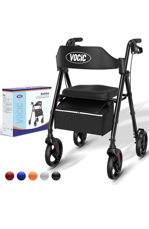 VOCIC Rollator, Gehwagen, Gehilfe, faltbar, verstellbar (Neu und ...