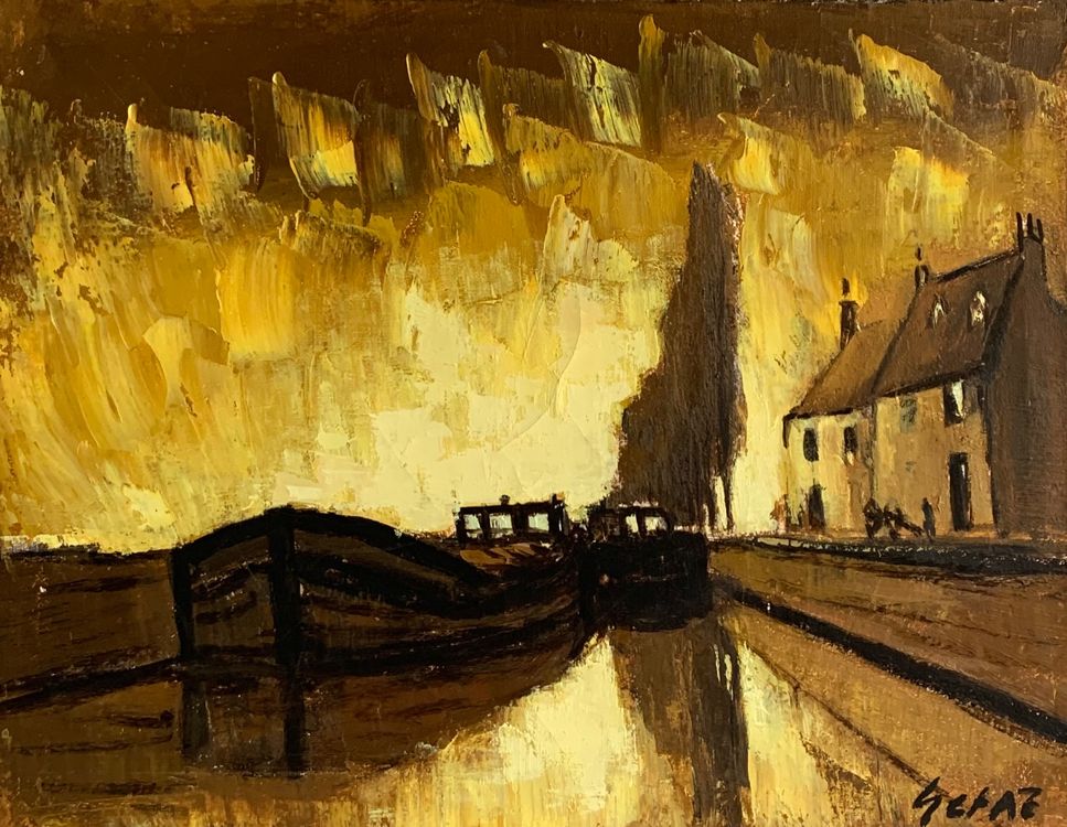 Jean-Louis Getaz (1931-2002) grosses Gemälde (Gebraucht) in Root für ...