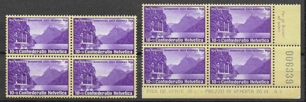 1938 Pro Patria Viererblock No B1y B1z Kaufen Auf Ricardo