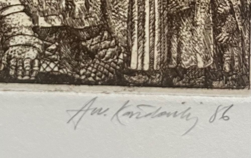 Radierung mit Sehe Interessant Motiv Unleserlich Signiert (Gebraucht) in Hochdorf für CHF 5 ...