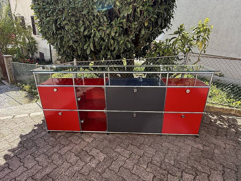 USM Haller Sideboard Rot Mit Glas Plate In Top Preis (Gebraucht) in ...