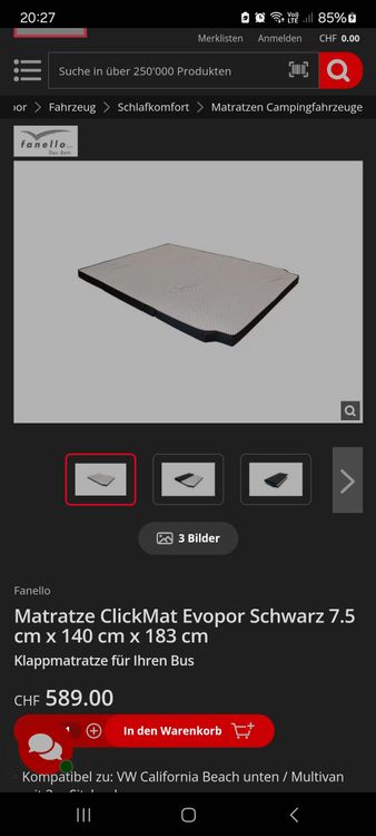 Matratze für VW Bus Beach California fanello (Gebraucht) in Hinteregg ...