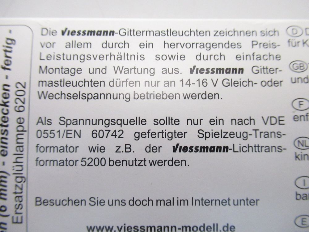 Viessmann 6387 Gittermastenleuchte Hof / Saale / HO (Gebraucht) in ...