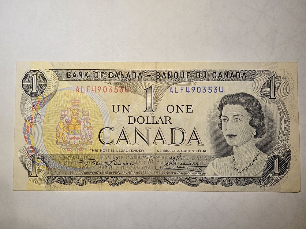 Kanada 1 Dollar Schein 1973, Vintage Banknote, Sammlerstück (Gebraucht ...