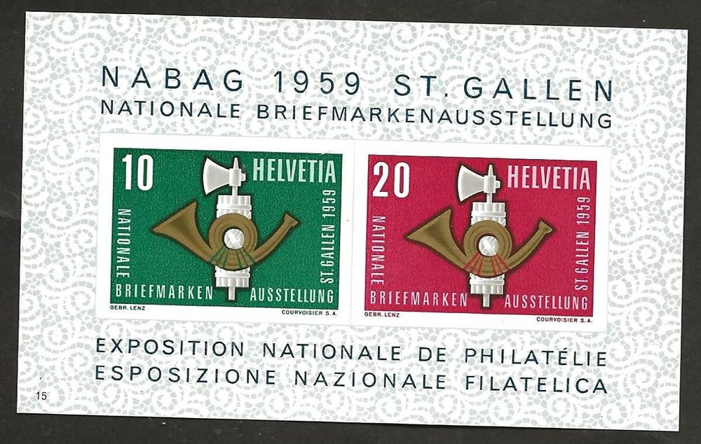 Schweiz 1959 Block NABAG Ausschnitte postfrisch Katalog 10.- (Gebraucht ...