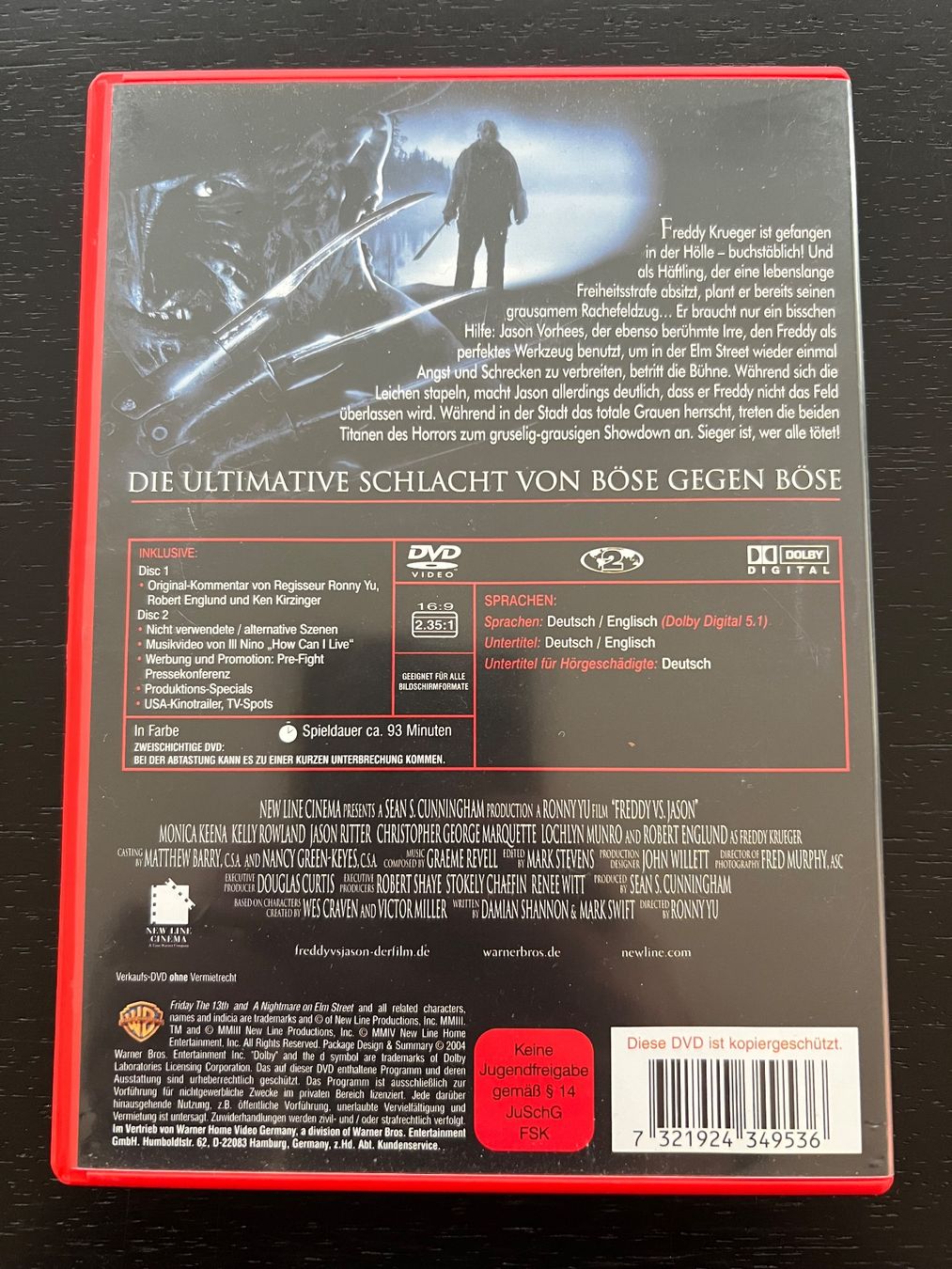 Freddy VS. Jason, DVD, 2 Disc Edition, Horrorfilm, FSK18 (Gebraucht) in ...