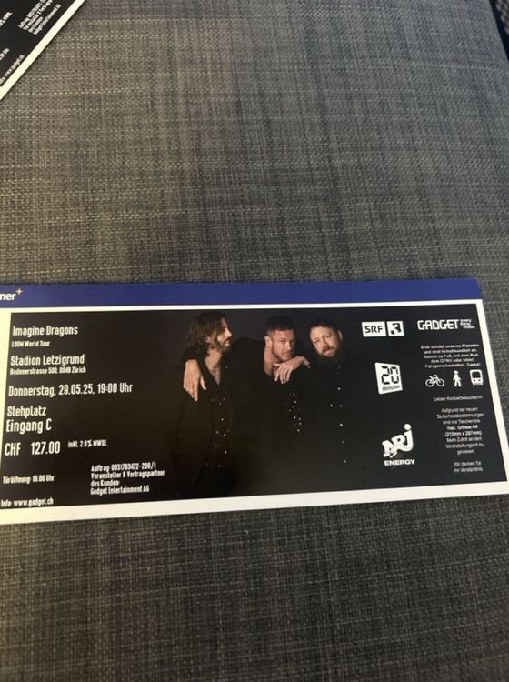 Imagine Dragons Ticket Stehplatz Letzigrund Zürich (Neu und originalverpackt) in Männedorf für ...