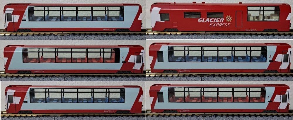 RhB Glacier Express 6er Set Panoramawagen Spur N Kato OVP (Neu (gemäss Beschreibung)) in Salez ...