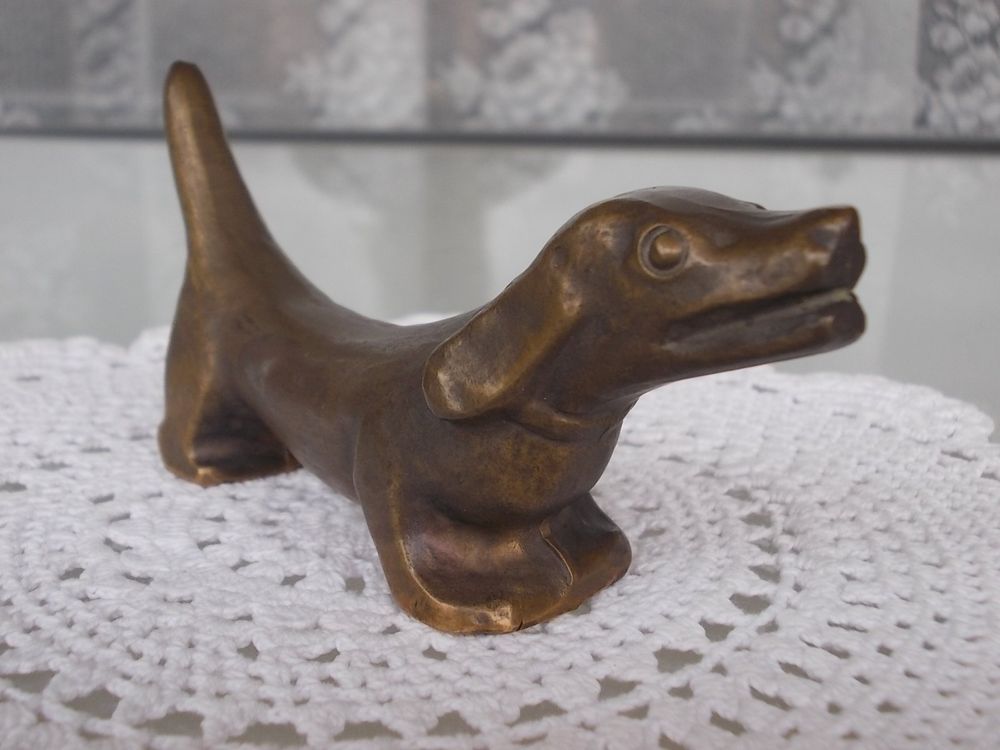 BAG TURGI Bronze Skulptur Figur*HUND*(Dachs-Dackel)50er Jahr (Gebraucht ...