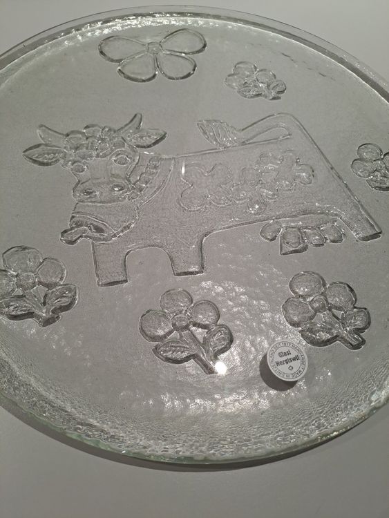 Serviceplatte - Servierplatte Kuh-Motiv von Glasi Hergiswil (Neu ...