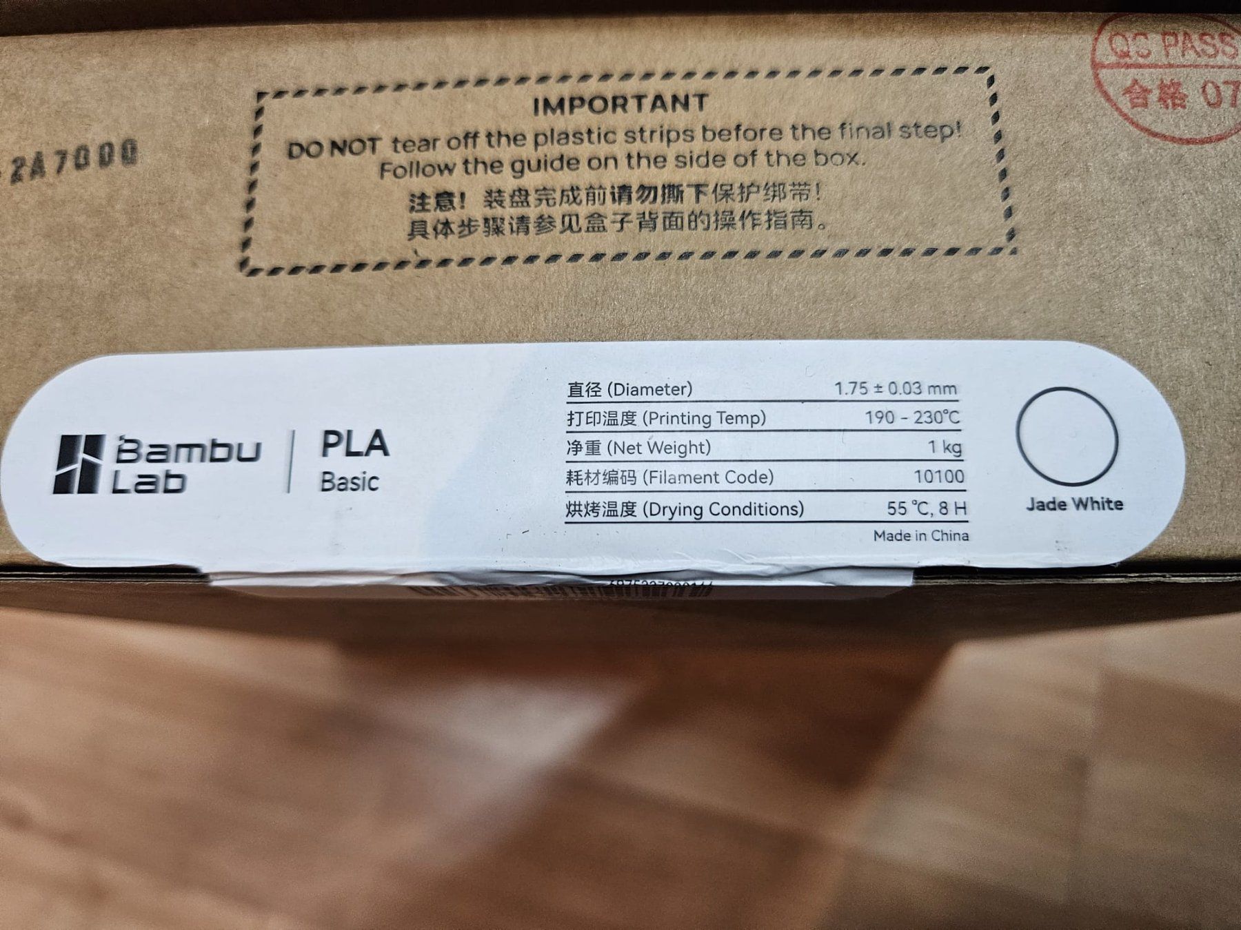 Bambu Lab PLA Basic Jade White (1kg mit Spuhle + 1kg Refill) (Neu und ...