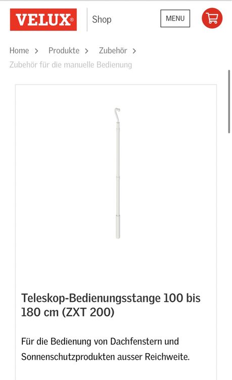 Velux ZXT 200 Bedienungsstange & Adapter | Kaufen auf Ricardo