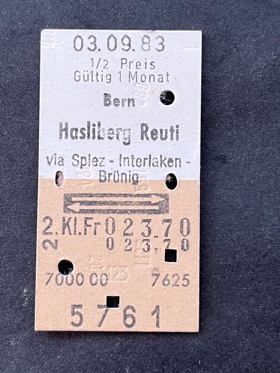 Bern Hasliberg Reuti via Splez Interlaken Brünig 1983 | Kaufen auf Ricardo