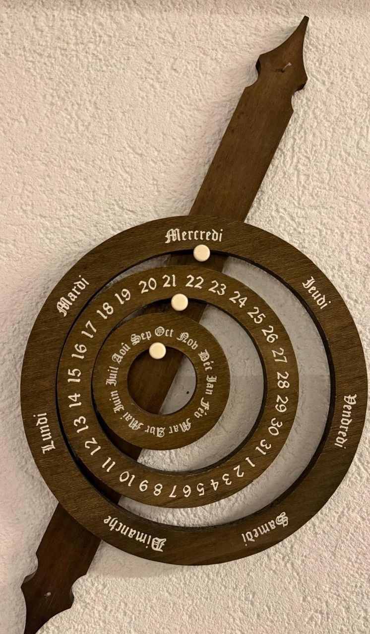 Calendrier perpétuel original en bois, objet de collection (Neuf (Voir ...