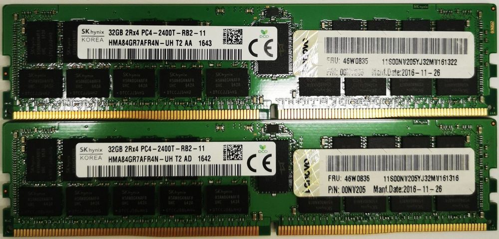 SK Hynix 2x32GB PC4 DDR4-2400Mhz ECC Ram | Kaufen auf Ricardo