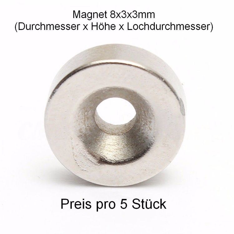 Magnete superstark 5 Stück, 8x3x3mm (Neu und originalverpackt) in ...