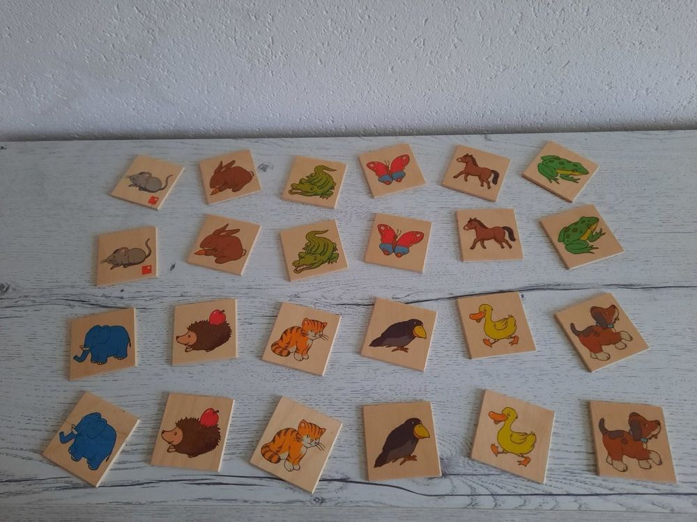 Kinder Tier-Memory aus Holz, 24 Teile (Gebraucht) in Sisseln AG für CHF ...