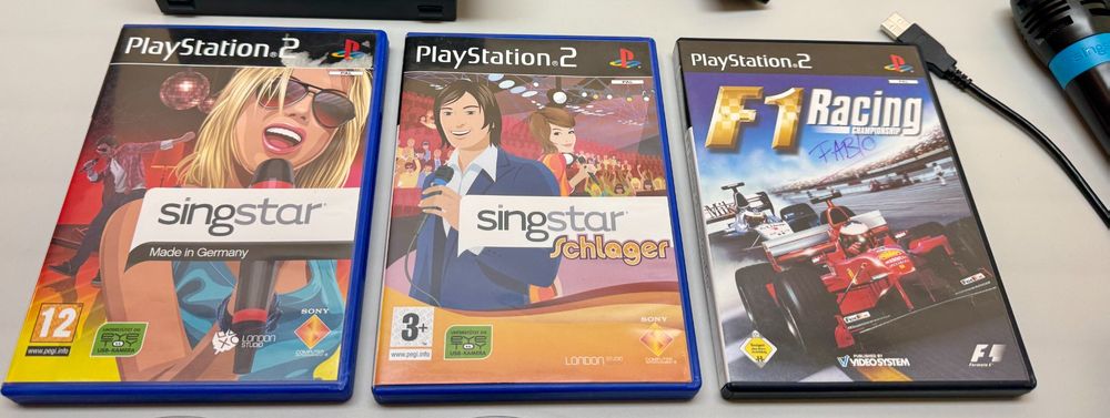 PlayStation 2 “Fat” Singstar Karaoke 8 Spiele 2 Controller (Gebraucht ...