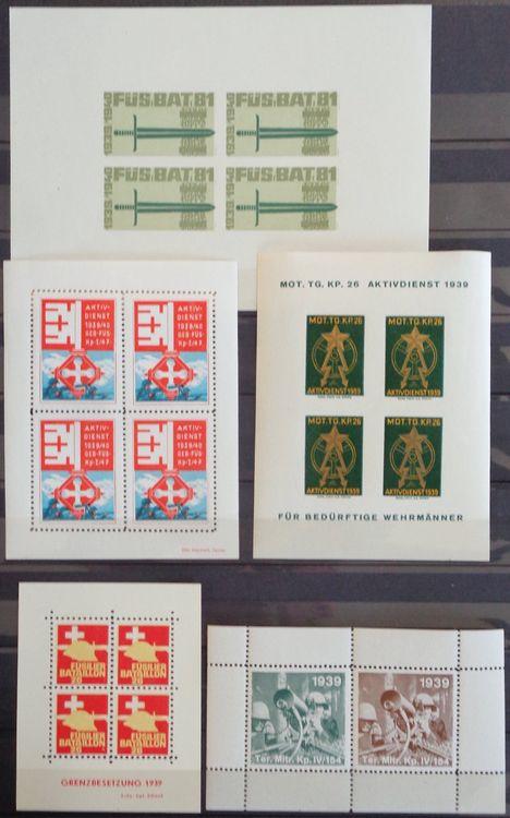 SOLDATENMARKEN: 5 postfrische Blocks ** (90.–) | Kaufen auf Ricardo