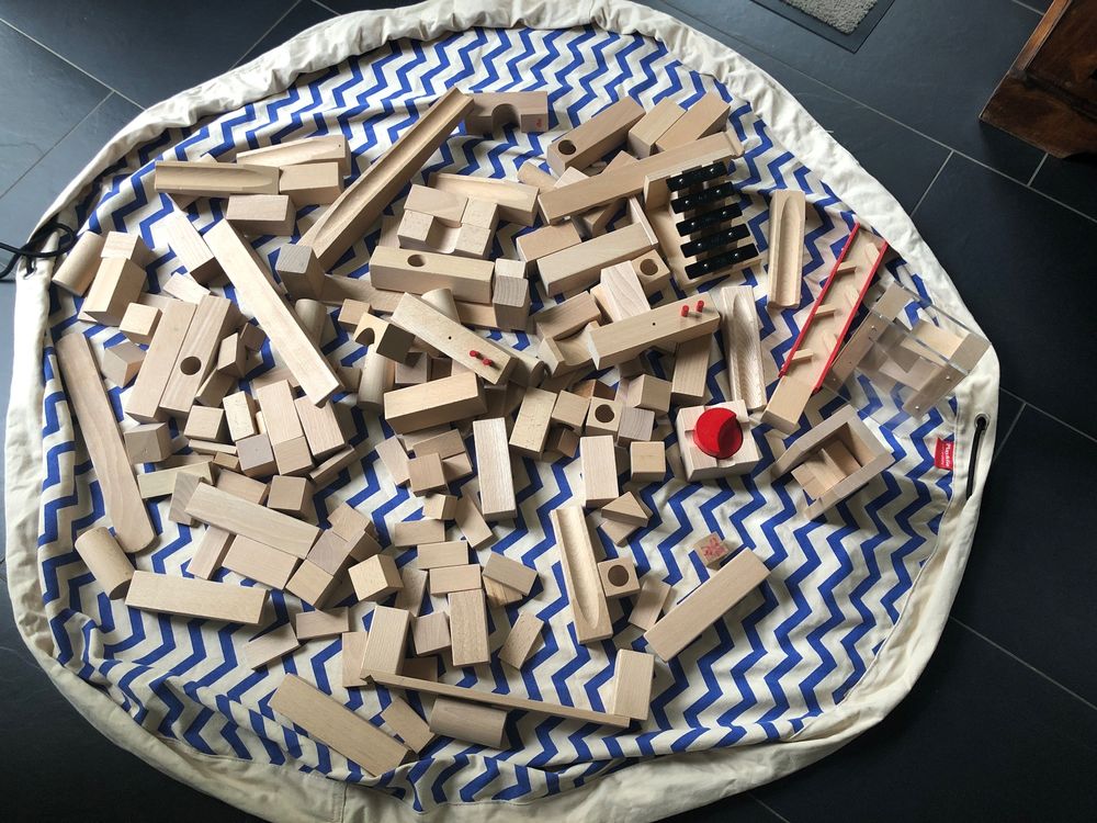 Grosses HABA Kugelbahn -Set mit schönem Play & Go- Teppich (Gebraucht ...