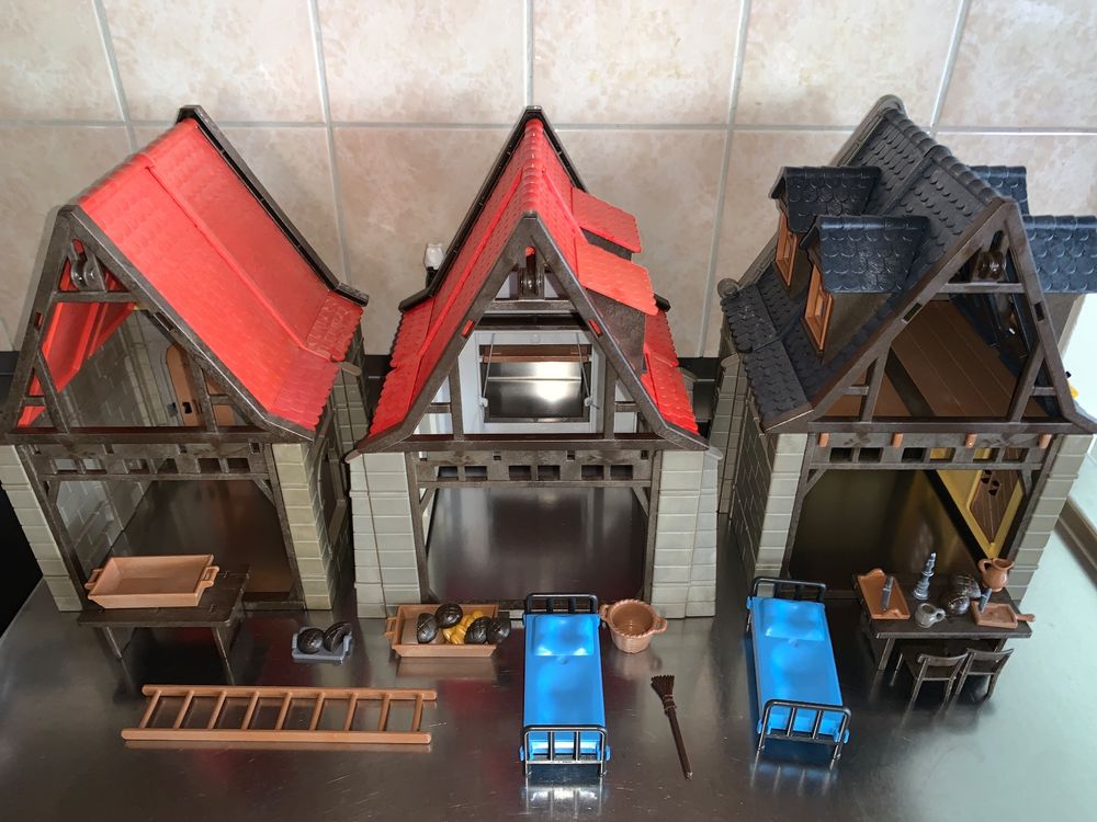 Playmobil Mittelalter Fachwerk Ritter Häuser 3 Stück | Kaufen auf Ricardo