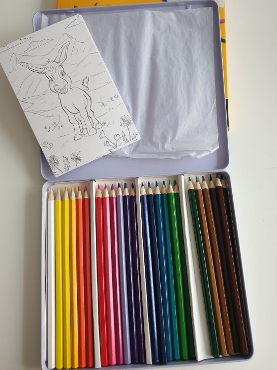 24 Farbstifte in Box -10 Postkarten zum ausmalen - NEU (Neu und ...