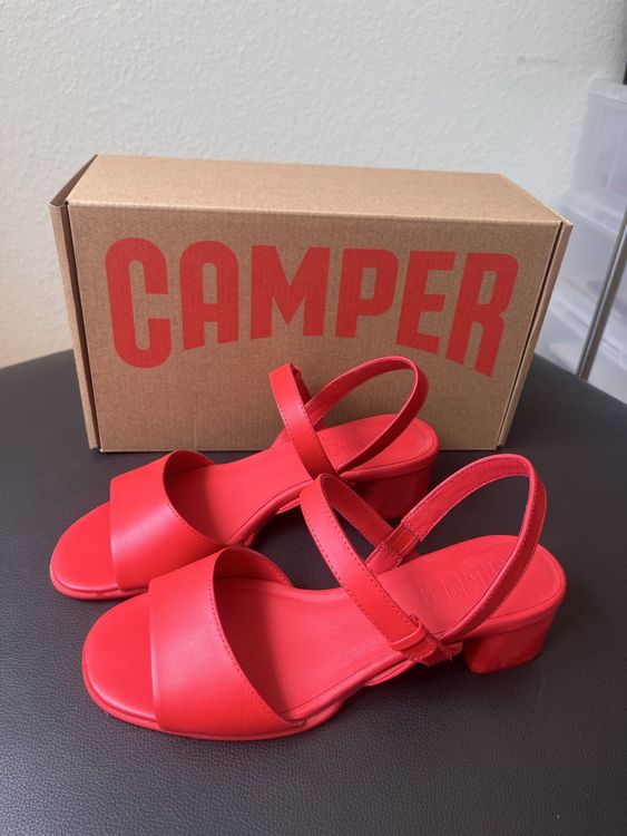 Camper Red Leather Sandals - Size 39 (Neu (gemäss Beschreibung)) in ...