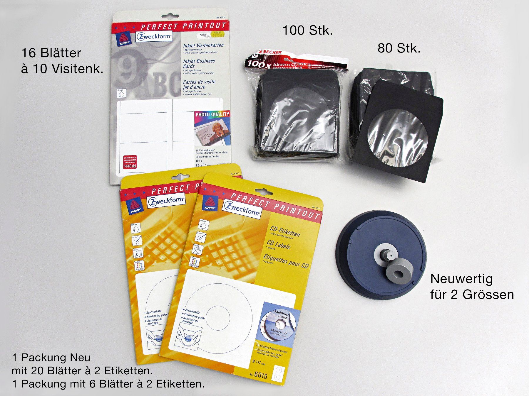CD / DVD Etiketten, Hüllen, Zentrierhilfe (Gebraucht) in Winterthur für CHF 16 – mit Lieferung ...