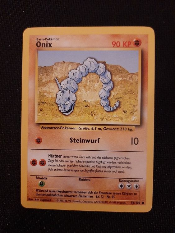 Pokémon DE Base Set Onix 56/102 PSA? (Neu (gemäss Beschreibung)) in ...