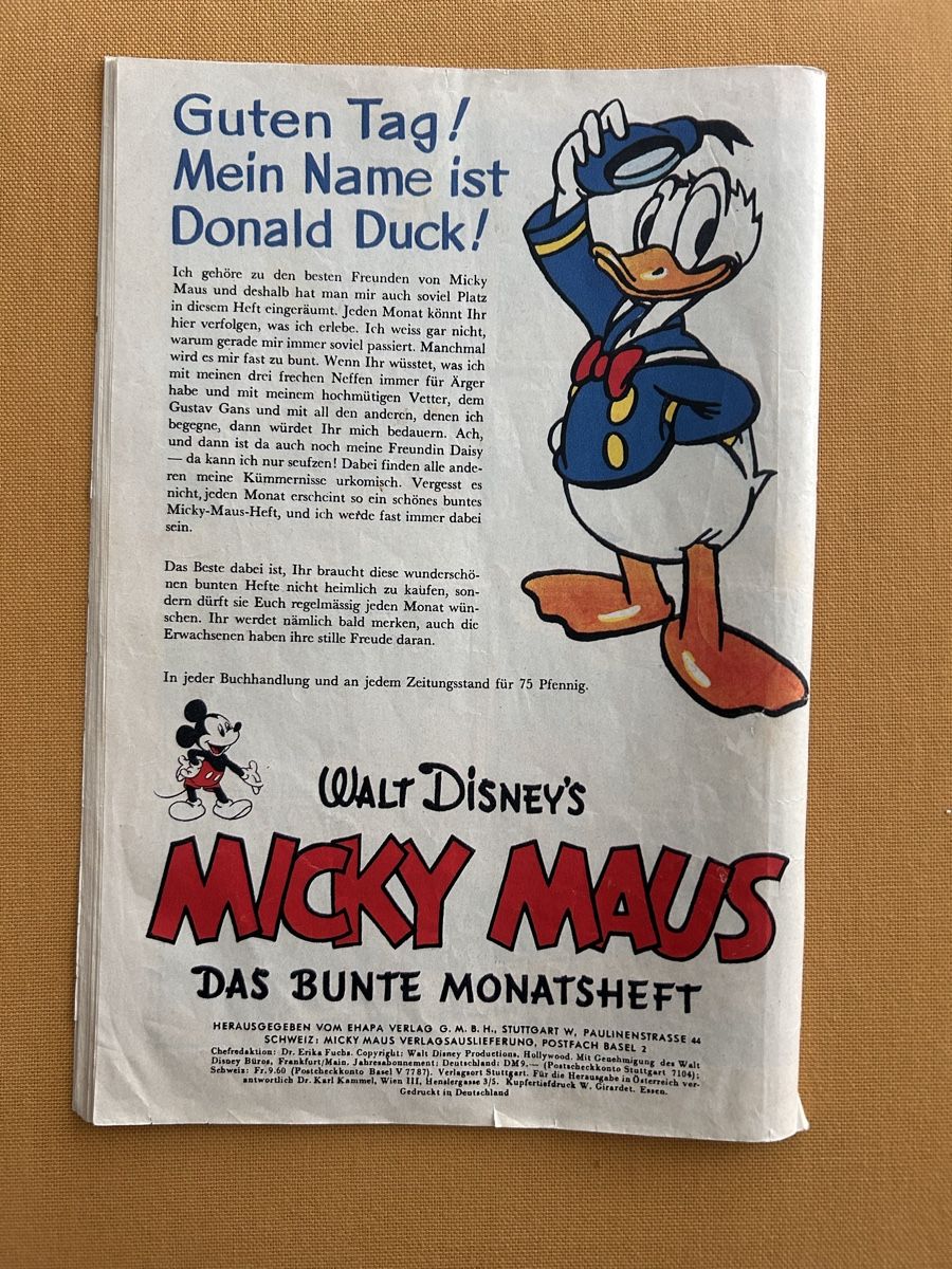 Micky Maus Monatsheft Nr. 1 (1951) – Original – komplett (Gebraucht) in ...