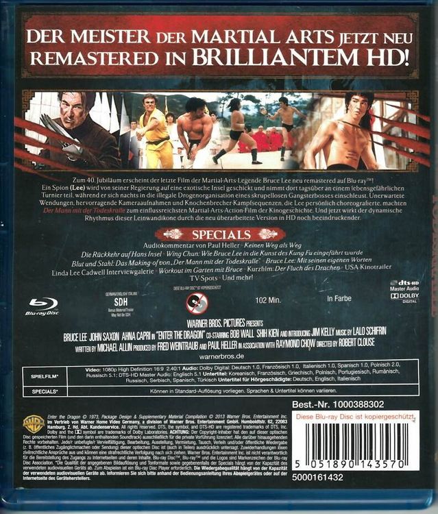 Der Mann mit der Todeskralle - Bruce Lee - BLURAY (Gebraucht) in Winterthur für CHF 4 – mit ...