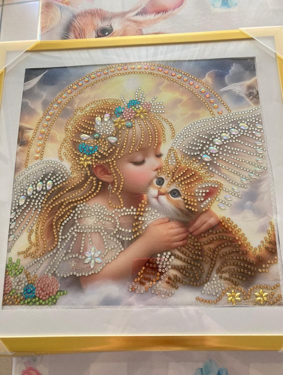 Cadre décoratif petite fille avec un chat (Neu (gemäss Beschreibung)) in Bussigny für CHF 30 ...