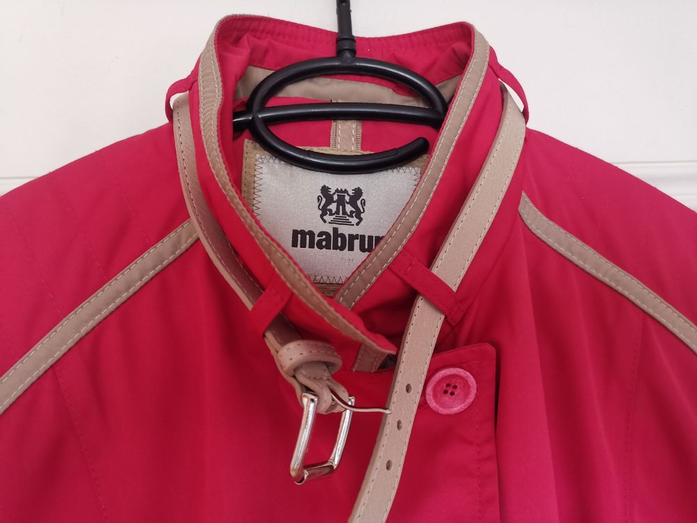 Mabrun Übergangsjacke, Regenfest mit Lederapplikationen, neu (Neu ...