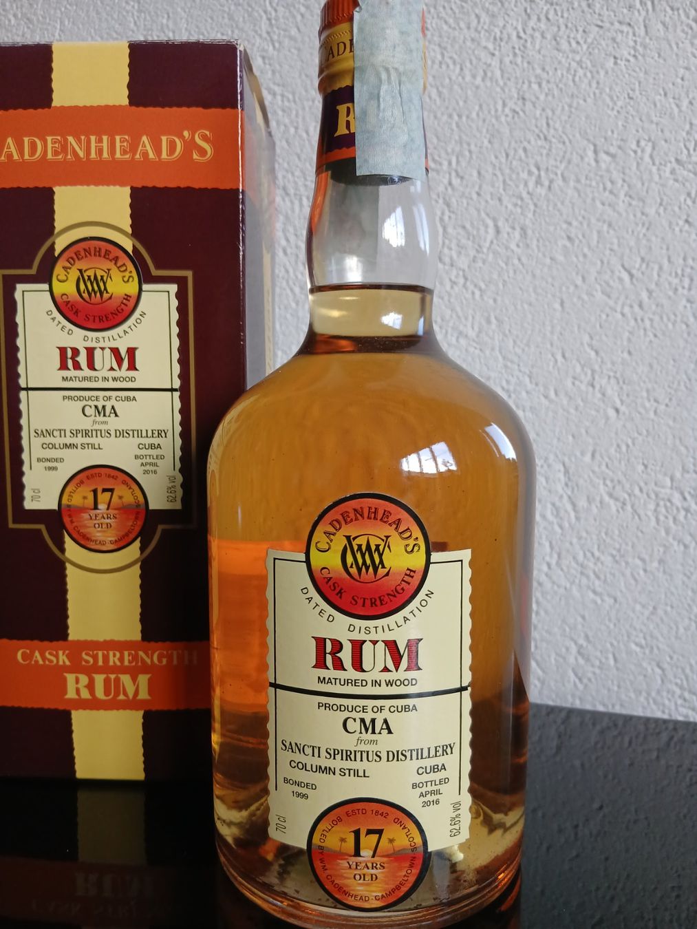 Rum Cadenhead's Cuba 1999 Sancti Spiritus distillery 17 ans (Neu und ...