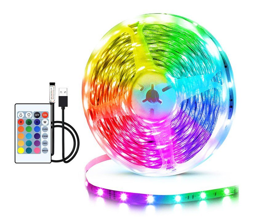 2m LED Strip mit Fernbedienung - RGB Strip Set USB Anschluss (Neu und ...