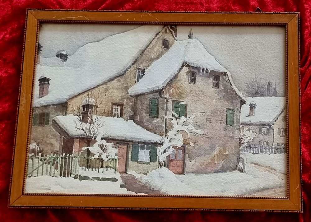 Original-Aquarell *Arlesheim*. Unleserlich signiert. | Kaufen auf Ricardo