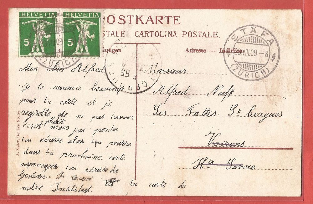 Stäfa - Institut Stäfa am Zürichsee - 1909 (Gebraucht) in Fislisbach ...