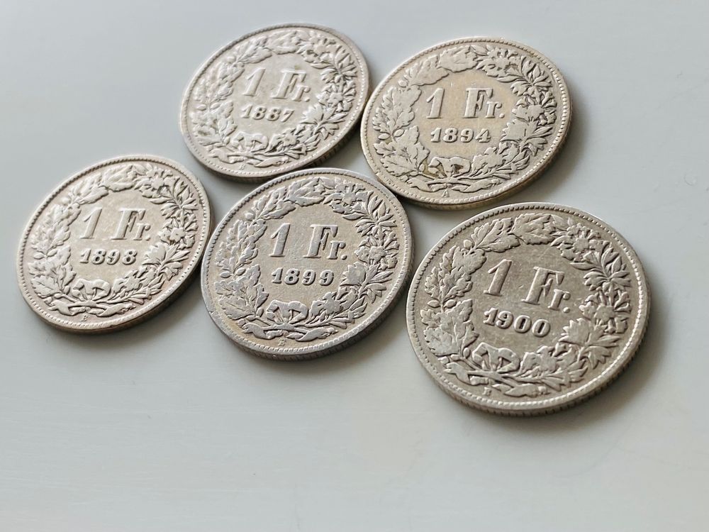 Lot 1 Franken SILBER 1887 1894 1898 1899 1900 SCHWEIZ ab 1.- | Kaufen auf Ricardo