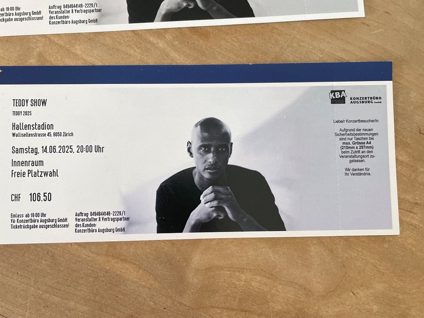 Teddy Show Ticket June 14th 2025 (Neu (gemäss Beschreibung)) in ...